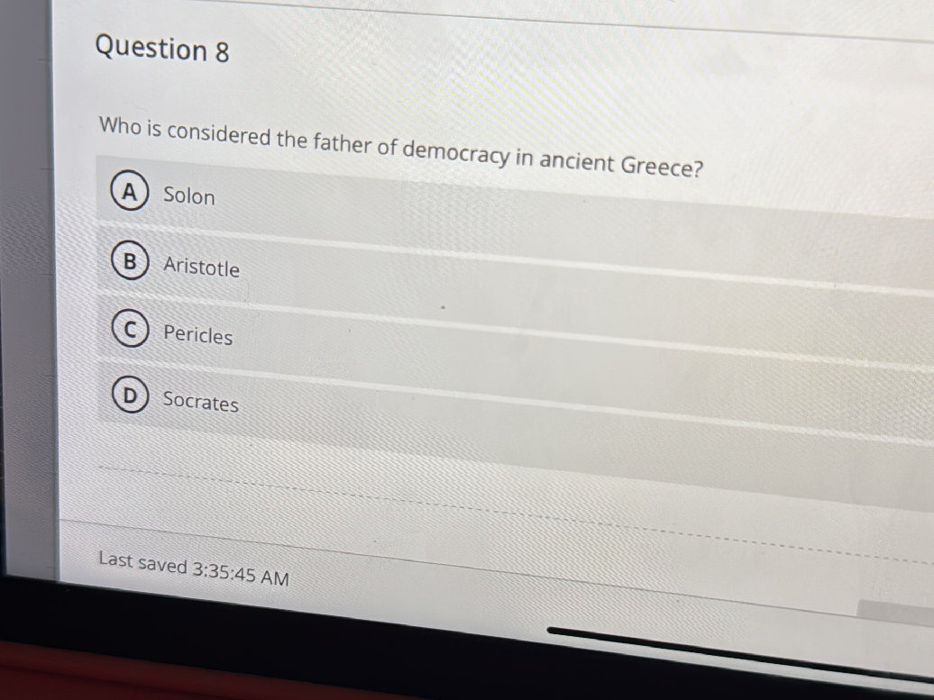 Who is considered the father of democracy in | StudyX