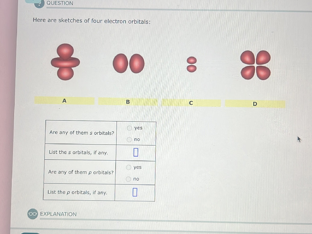 Here are sketches of four electron orbitals: | StudyX