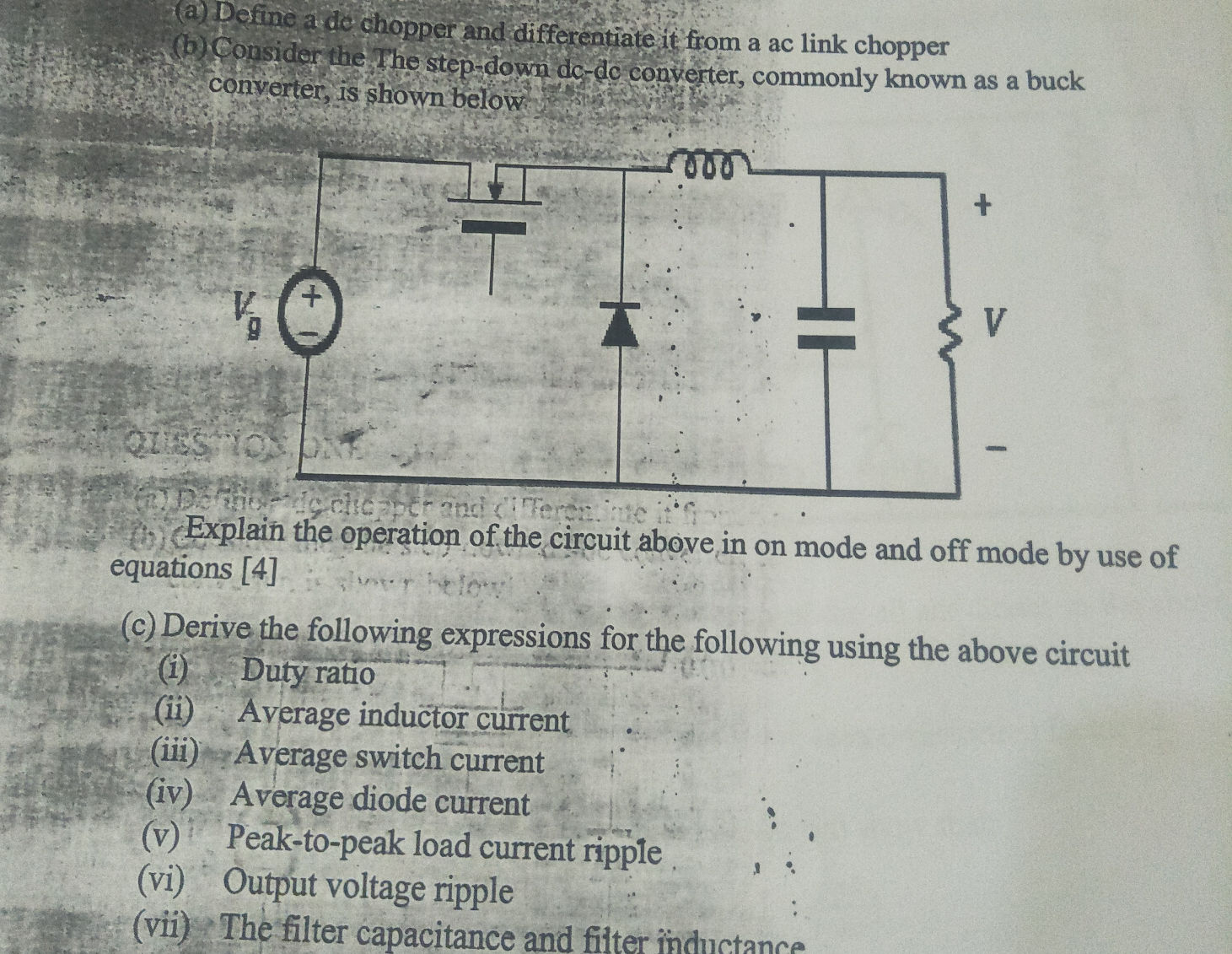 (a) Define a dc chopper and differentiate it | StudyX