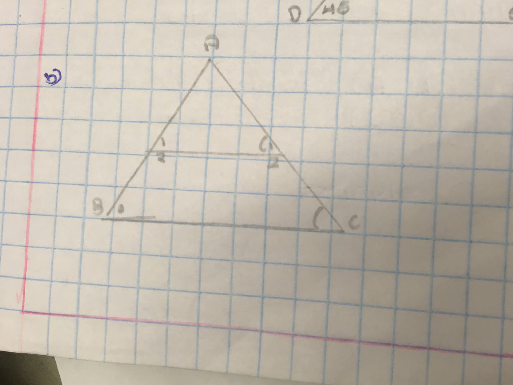 b) [Diagram showing a triangle ABC with a | StudyX