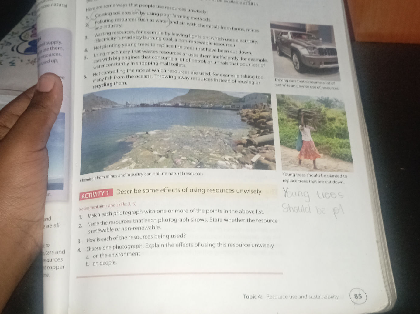 Here are some ways that people use resources | StudyX