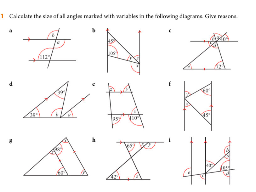 Calculate the size of all angles marked with | StudyX