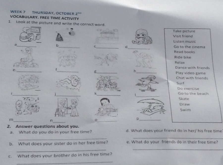 Look at the picture and write the correct | StudyX