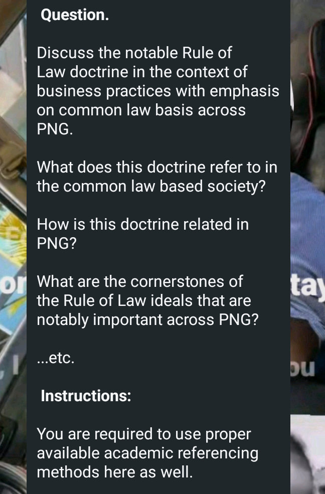 Question. Discuss the notable Rule of Law | StudyX