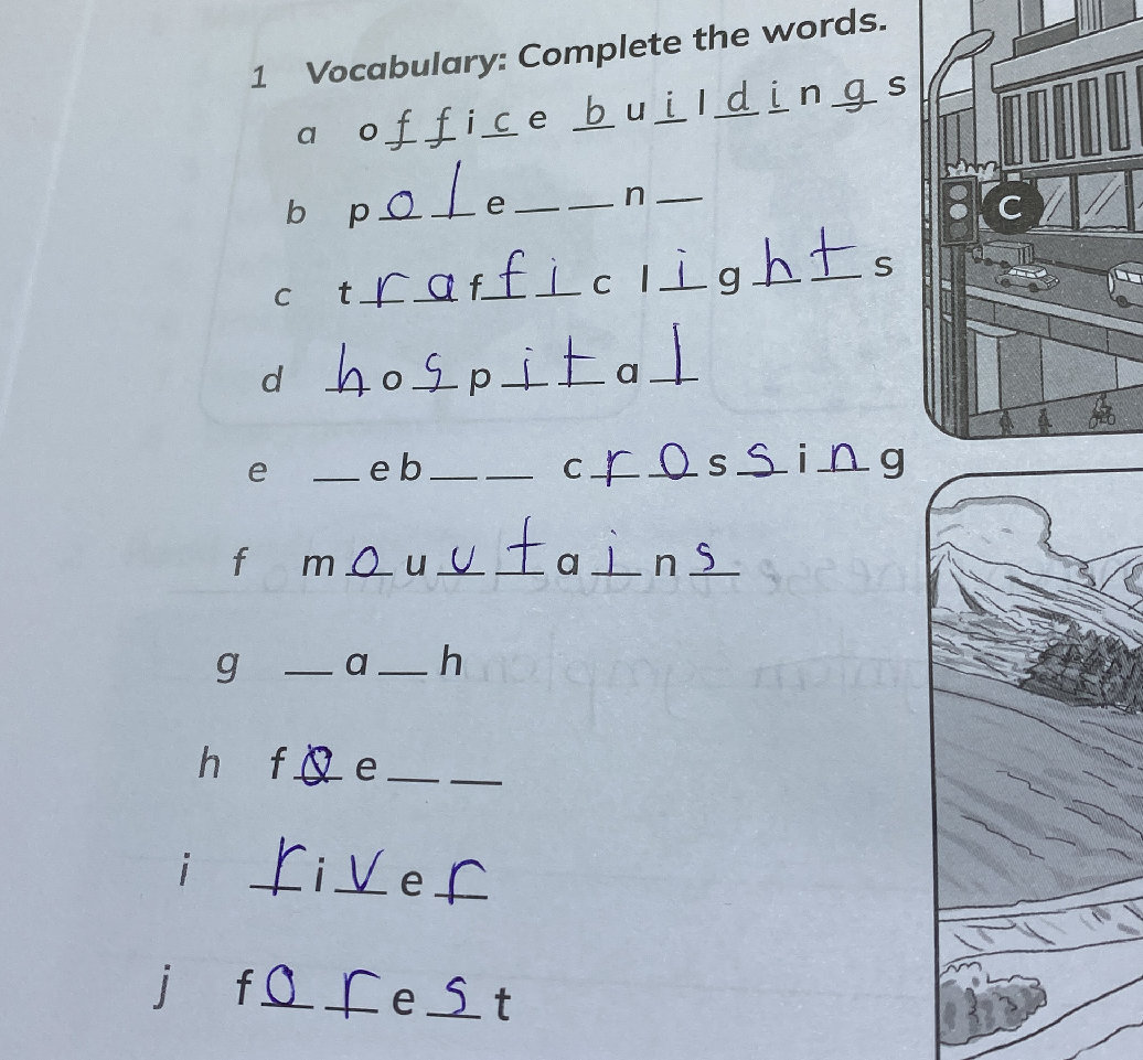 1 Vocabulary: Complete the words. a office | StudyX