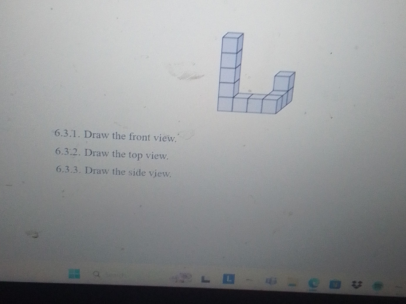 The image shows a 3D shape constructed from | StudyX