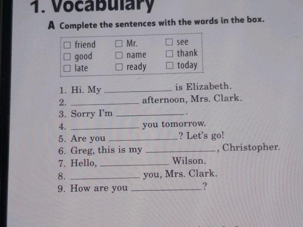 A Complete the sentences with the words in | StudyX