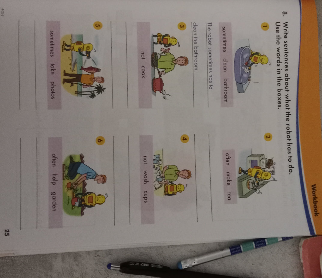 8. Write sentences about what the robot has | StudyX