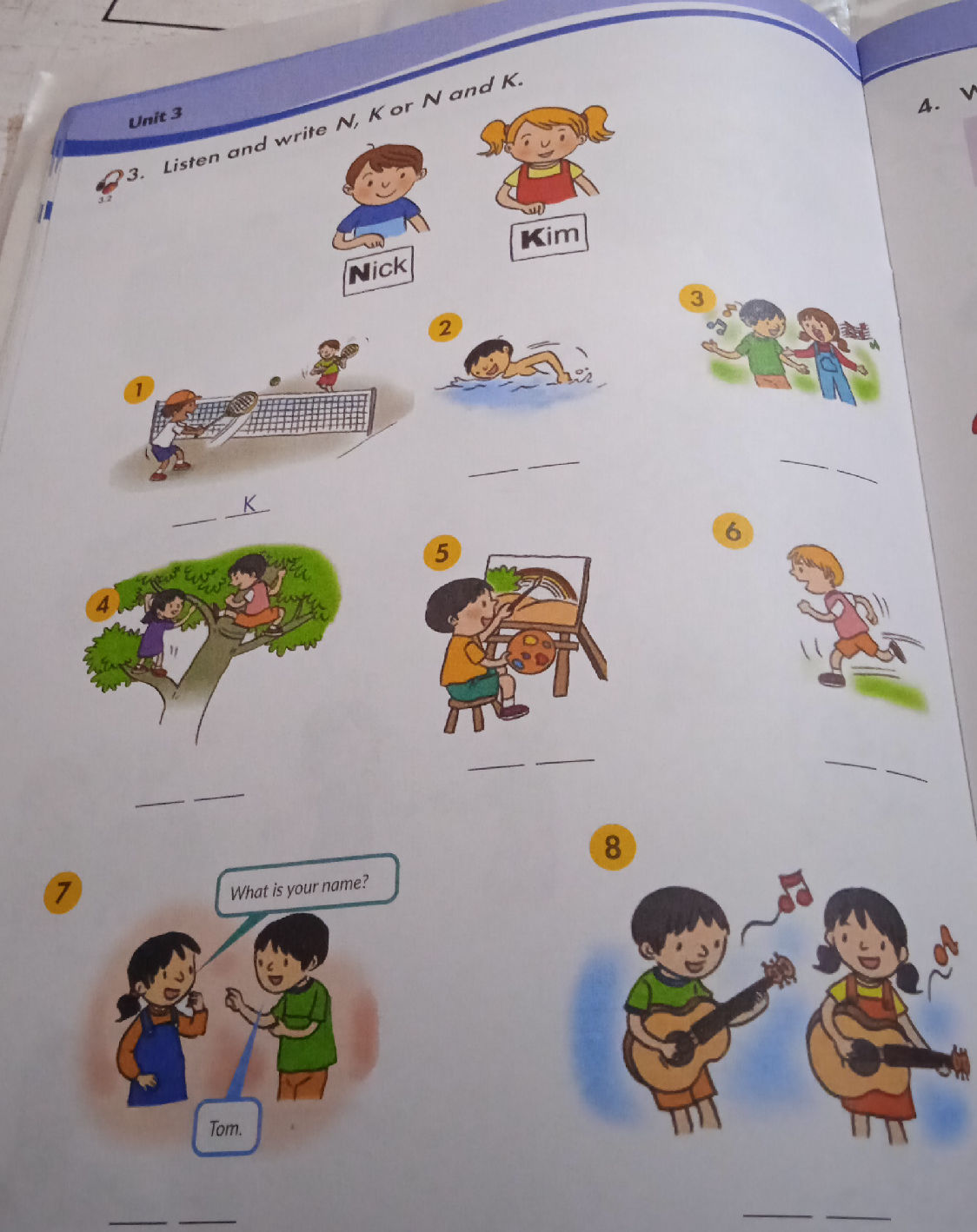 Unit 3 3. Listen and write N, K or N and K. | StudyX