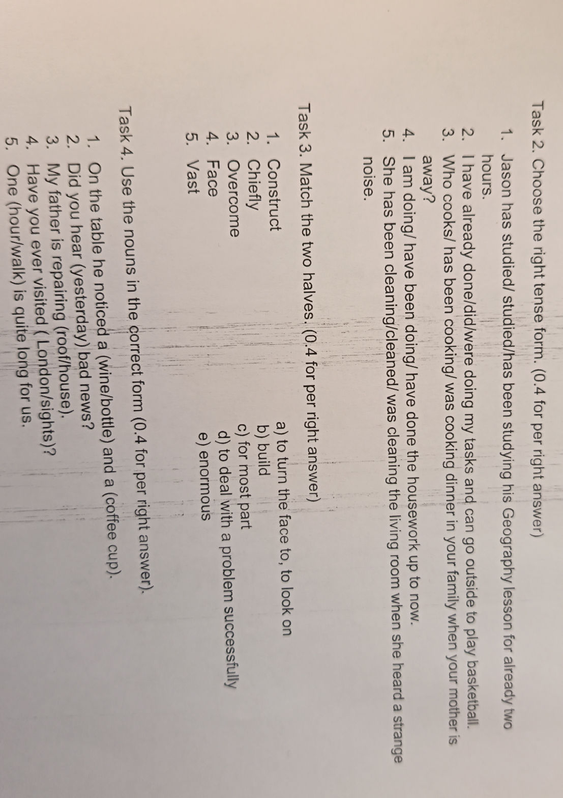 Task 2. Choose the right tense form. (0.4 | StudyX