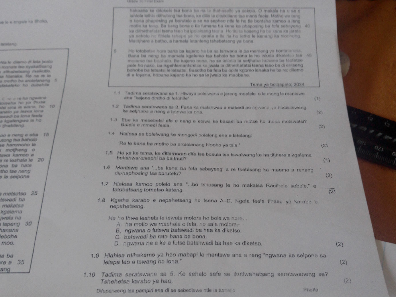 Hakaana ka ditokelo tsa bona ba na le | StudyX