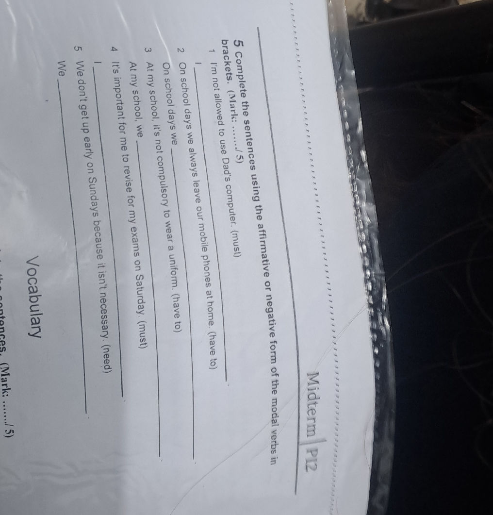 5 Complete the sentences using the | StudyX