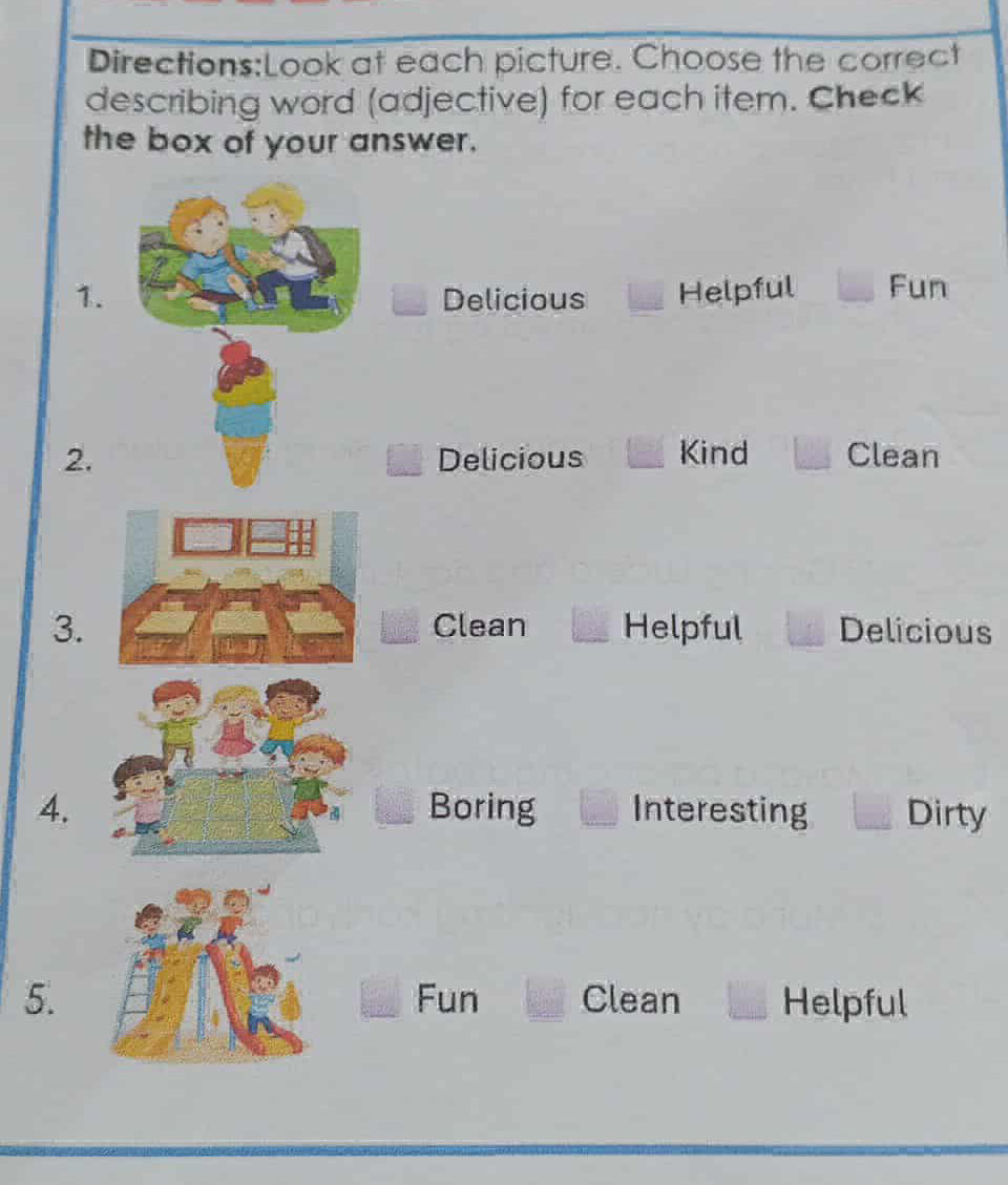 Directions: Look at each picture. Choose the | StudyX