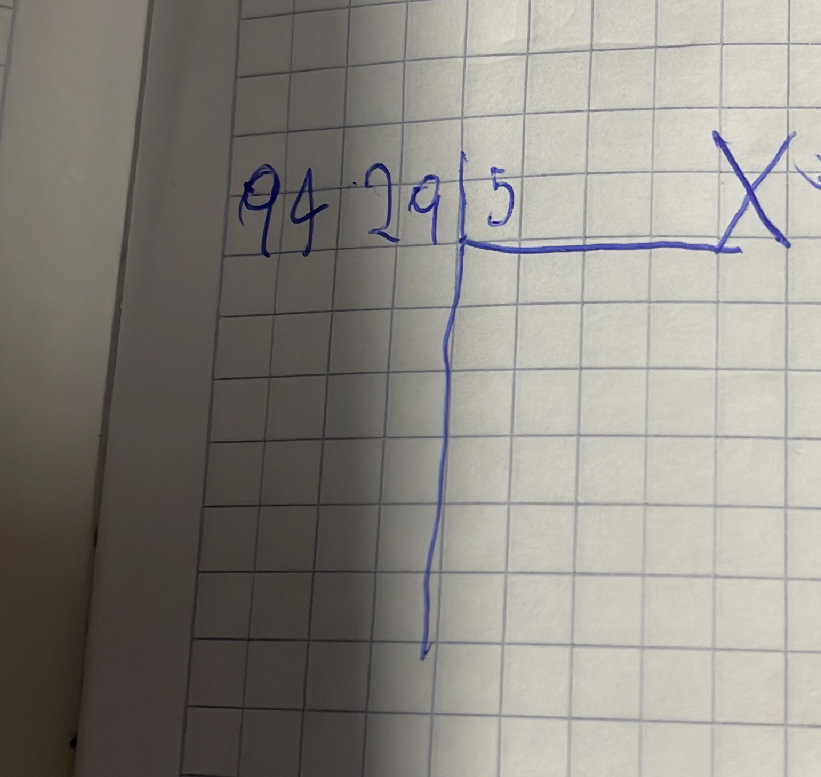 The image shows the setup for a division | StudyX
