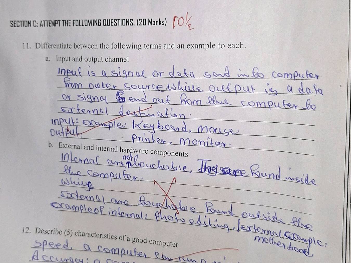 SECTION C: ATTEMPT THE FOLLOWING QUESTIONS. | StudyX
