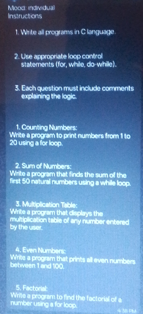 Mood: individual Instructions 1. Write all | StudyX