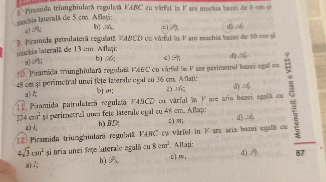 Piramida patrulateră regulată $VABCD$ cu | StudyX