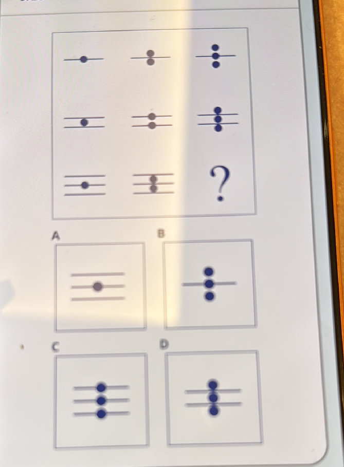 The image shows a 3x3 matrix pattern | StudyX