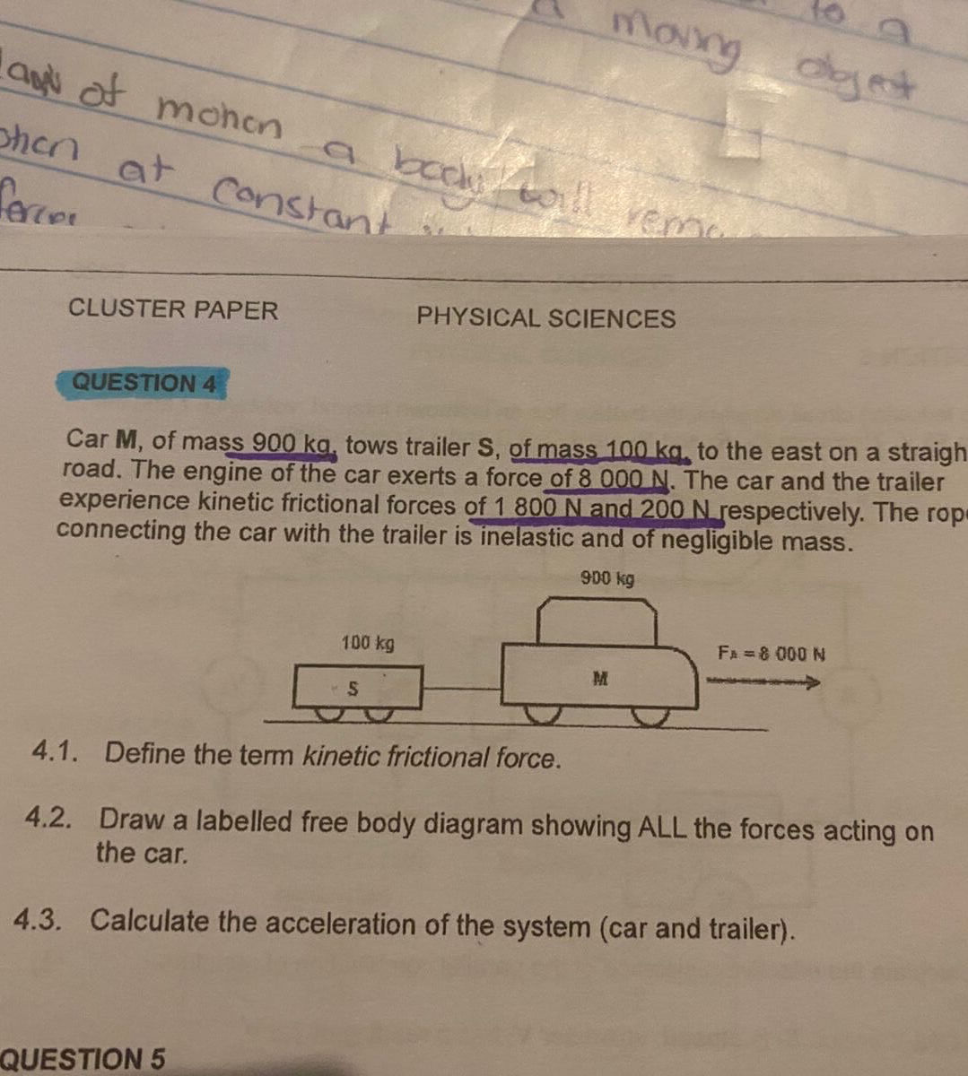 CLUSTER PAPER PHYSICAL SCIENCES QUESTION 4 | StudyX