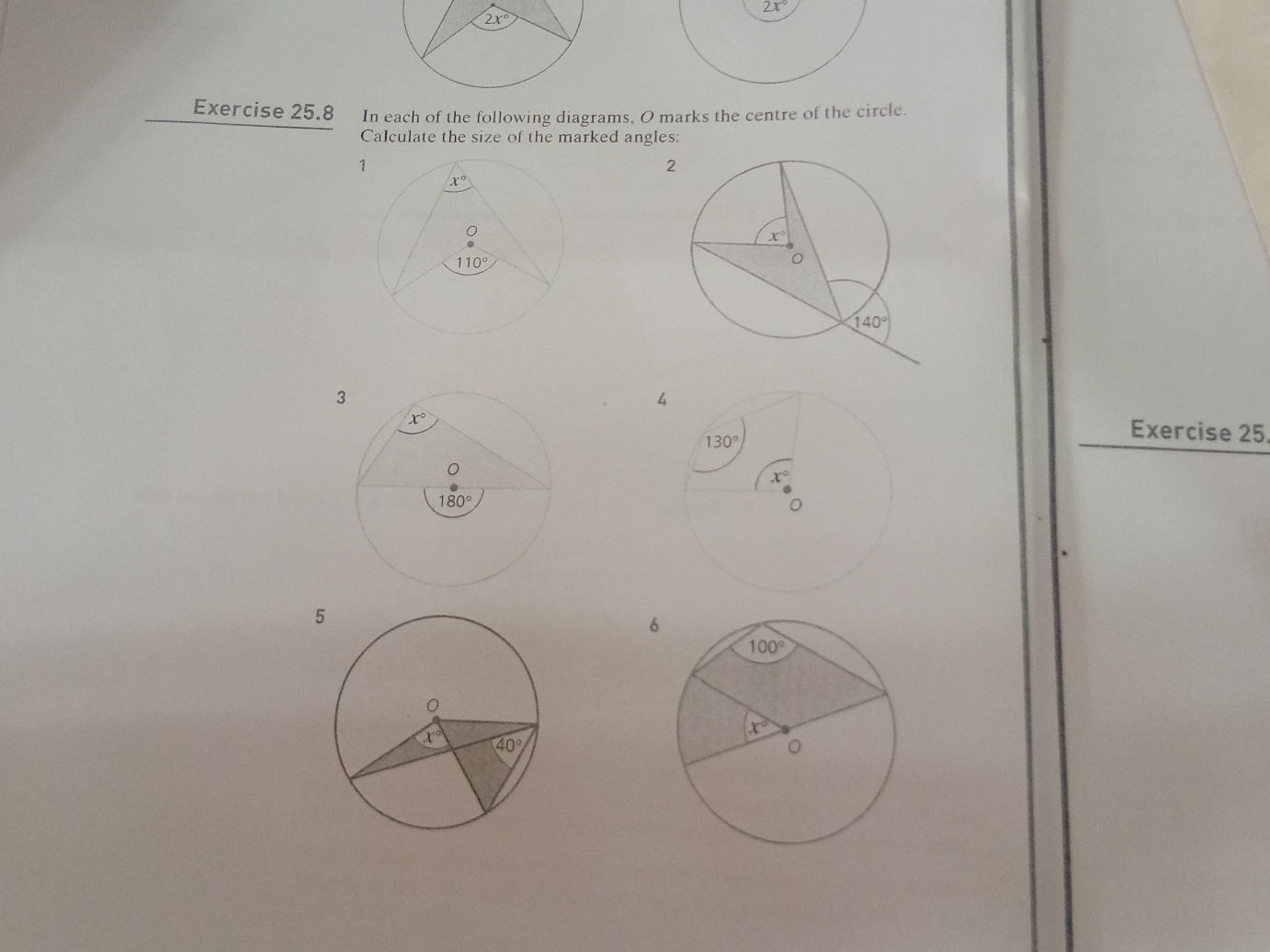In each of the following diagrams, $O$ marks | StudyX