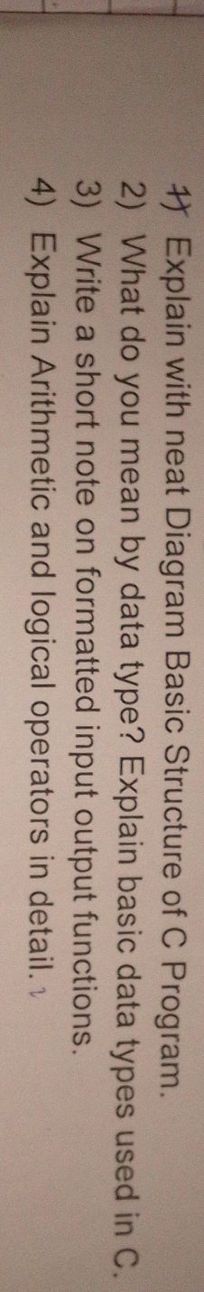 1) Explain with neat Diagram Basic Structure | StudyX