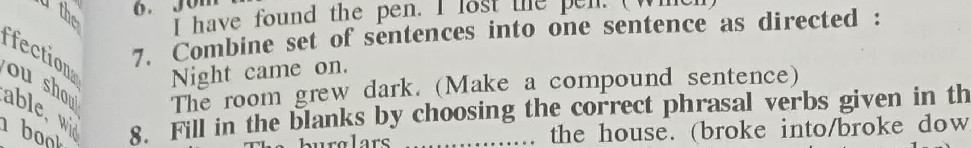 8. Fill in the blanks by choosing the | StudyX