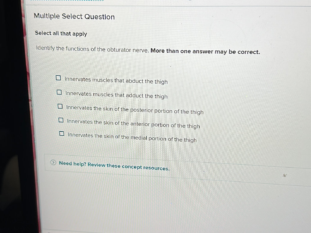 Multiple Select Question Select all that | StudyX