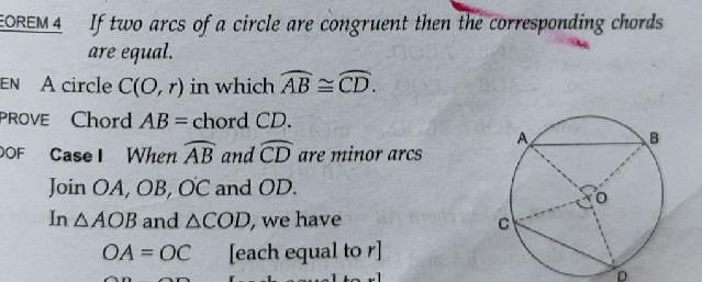 THEOREM 4 If two arcs of a circle are | StudyX