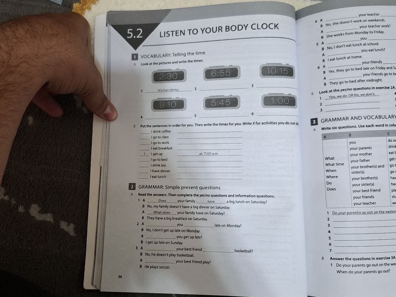 1 VOCABULARY: Telling the time A Look at | StudyX