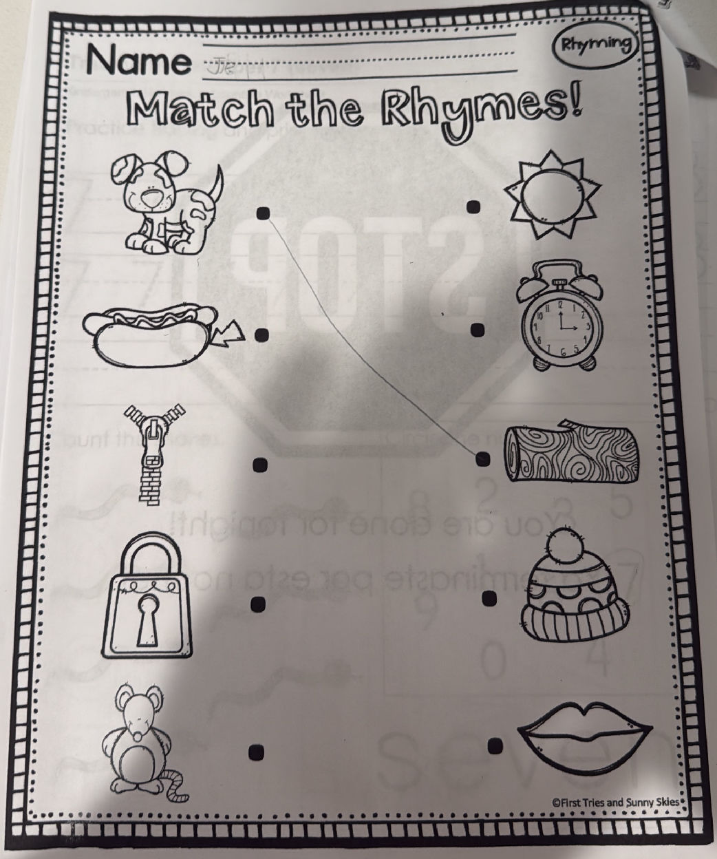 Name: ____________ **Match the Rhymes!** | StudyX