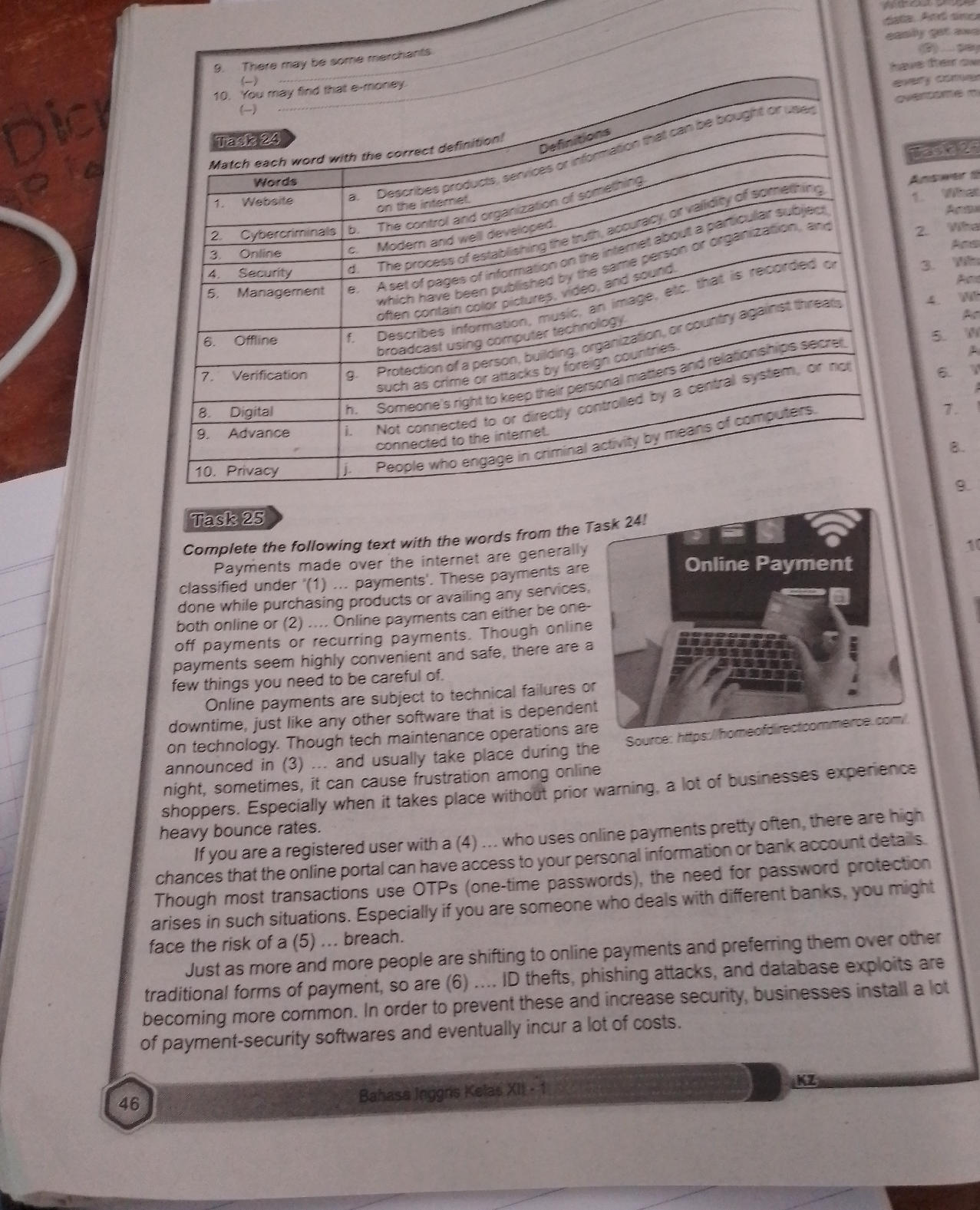 Task 24 Match each word with the correct | StudyX