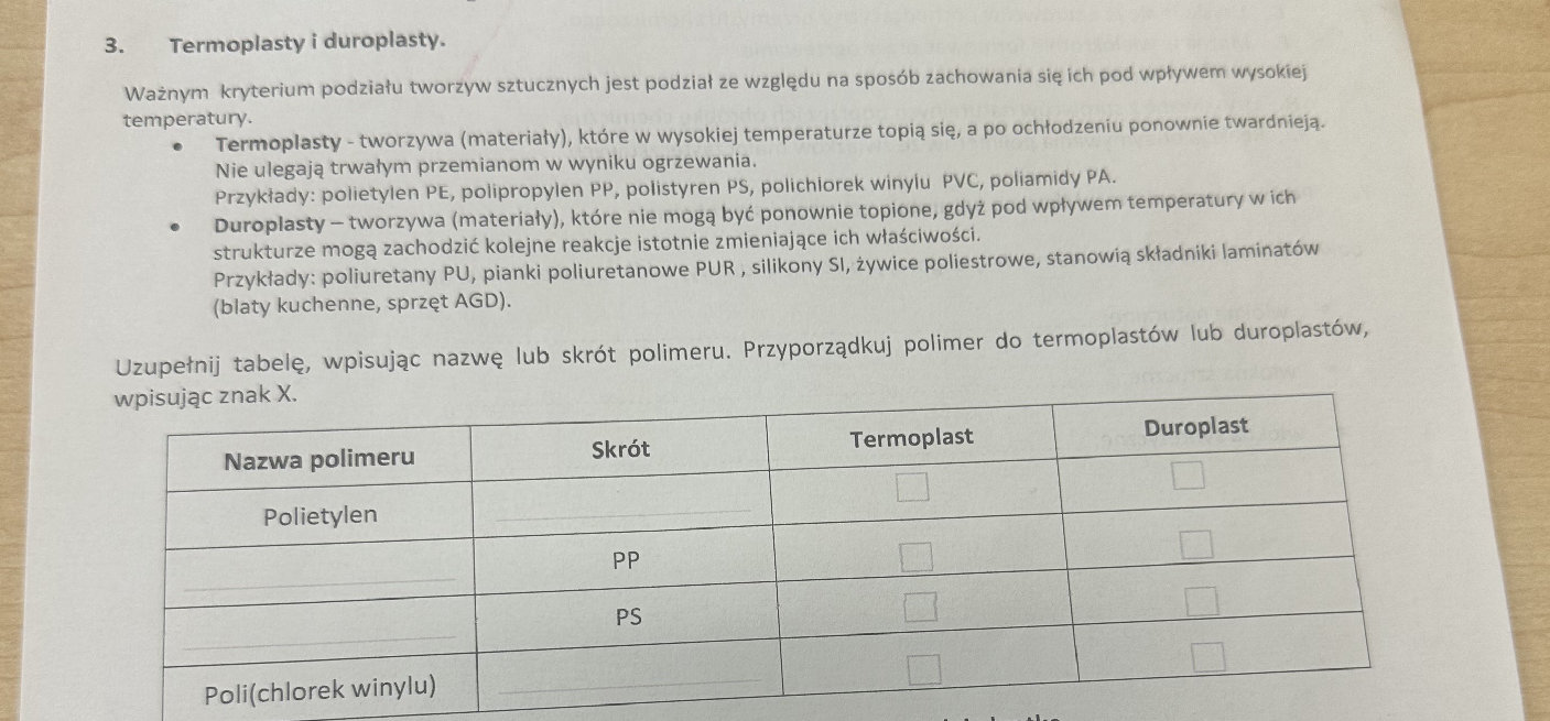 3. Termoplasty i duroplasty. Ważnym | StudyX