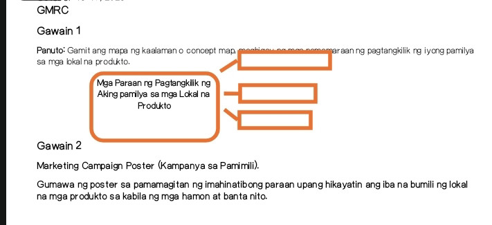 GMRC Gawain 1 Panuto: Gamit ang mapa ng | StudyX