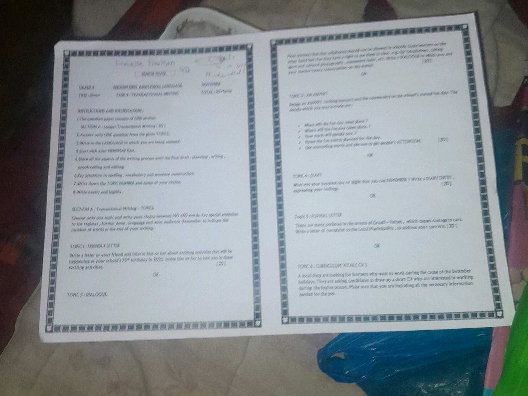 GRADE 9 ENGLISH FIRST ADDITIONAL LANGUAGE | StudyX