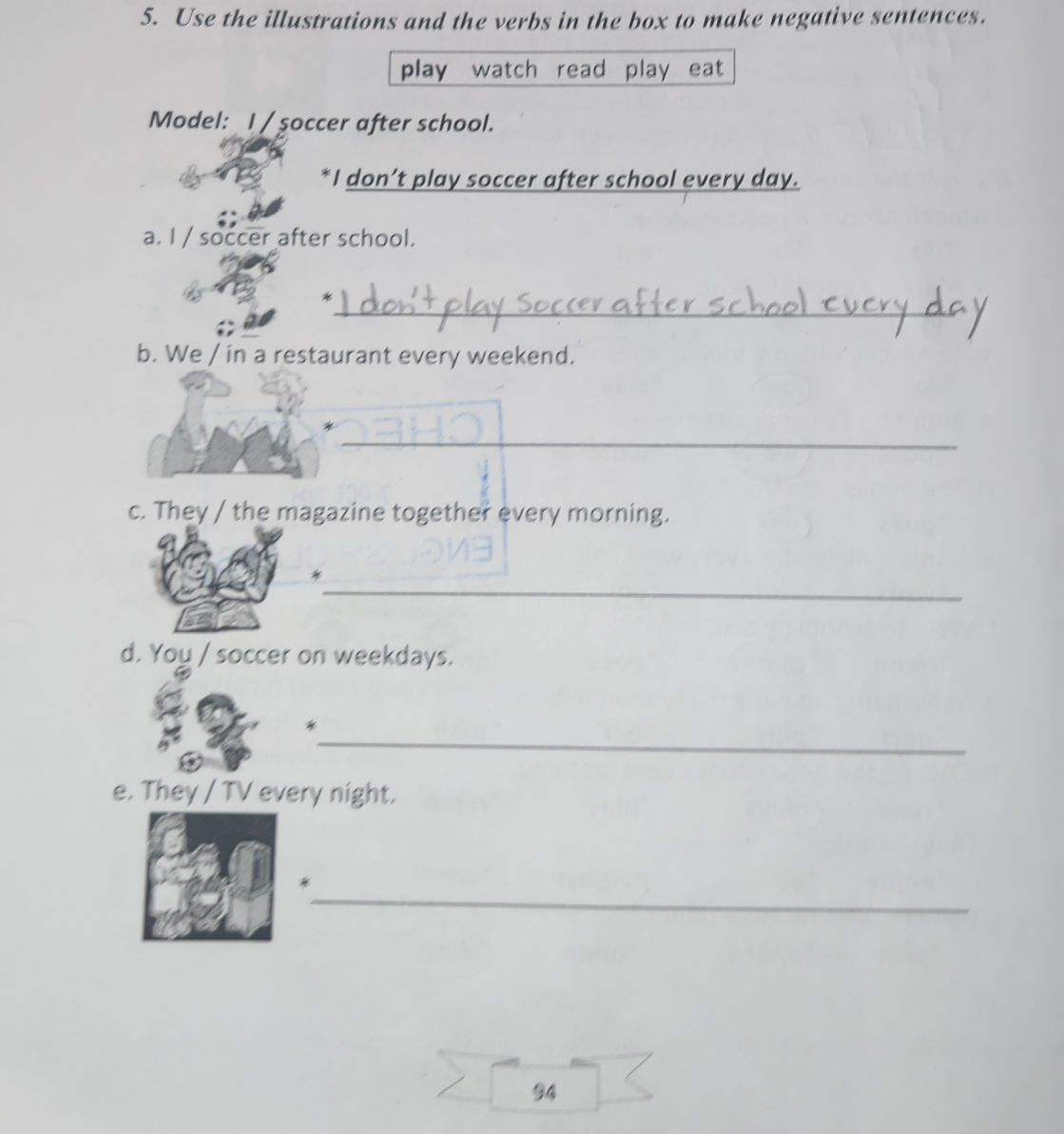 5. Use the illustrations and the verbs in | StudyX
