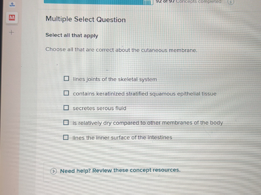 Multiple Select Question Select all that | StudyX