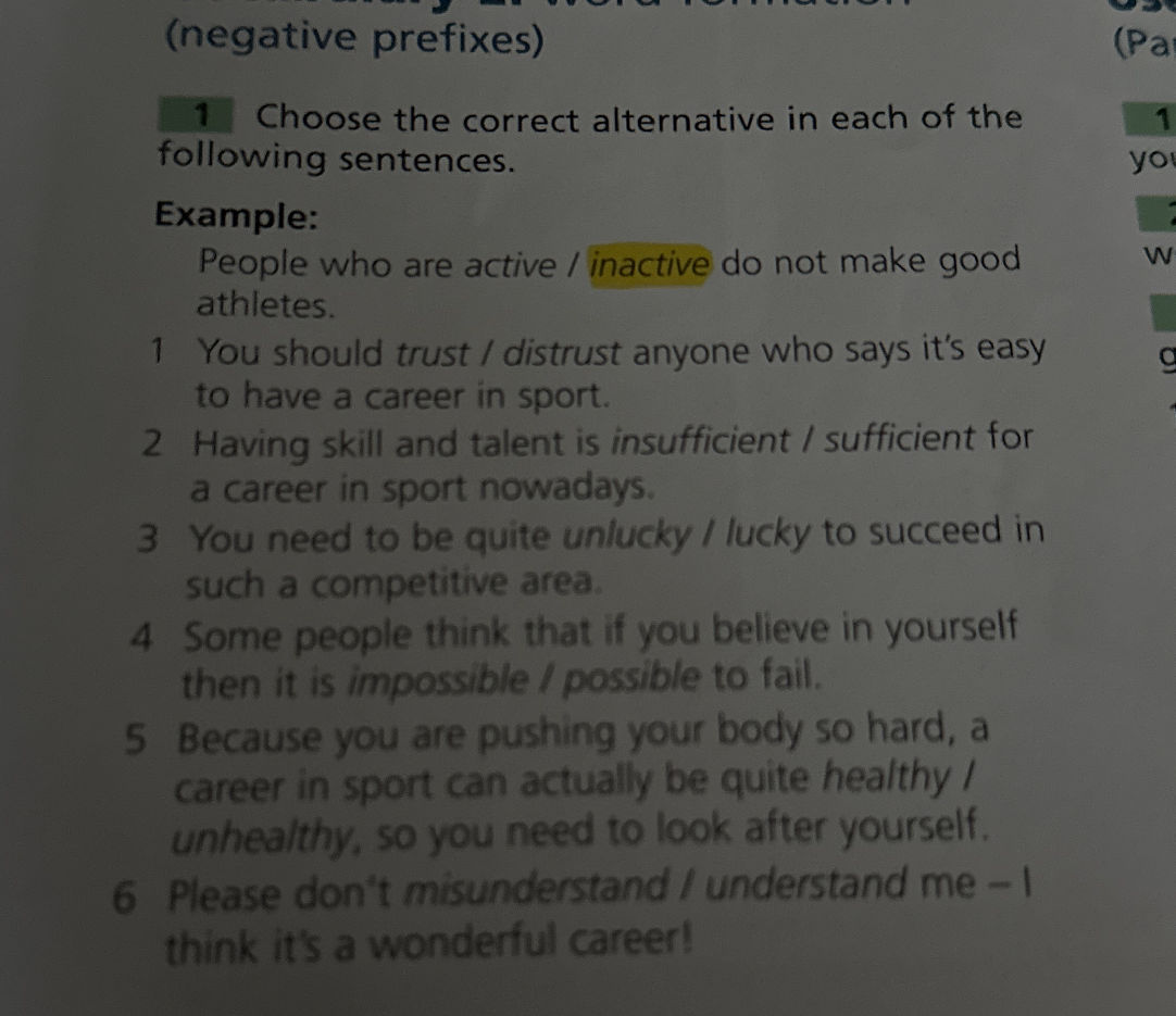 Choose the correct alternative in each of | StudyX