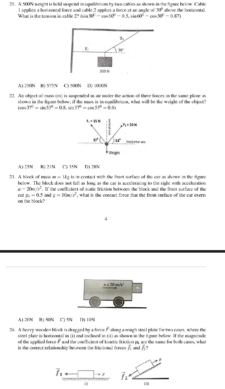 22. An object of mass $(m)$ is suspended in | StudyX