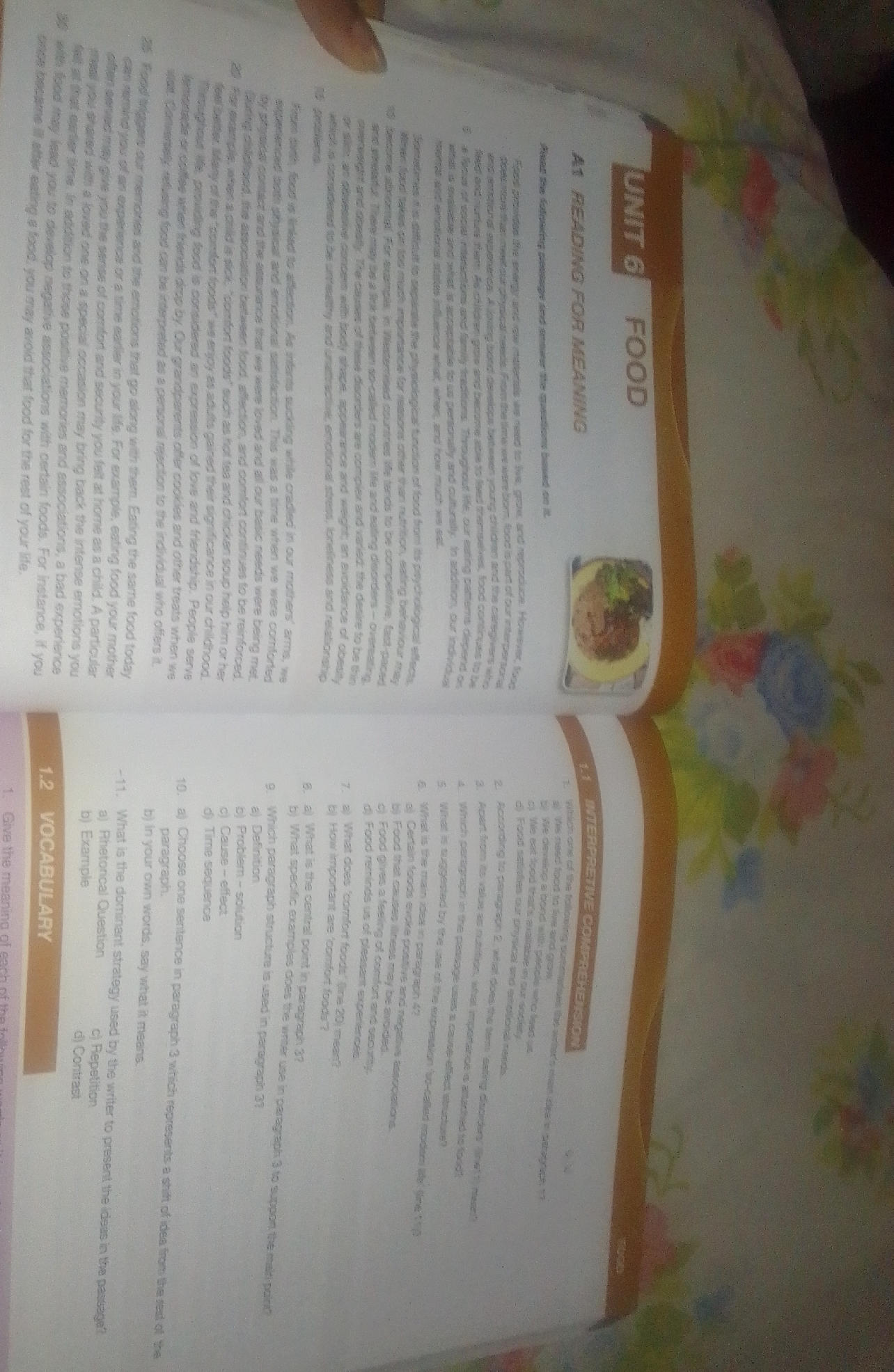 UNIT 6 FOOD A1 READING FOR MEANING Read | StudyX