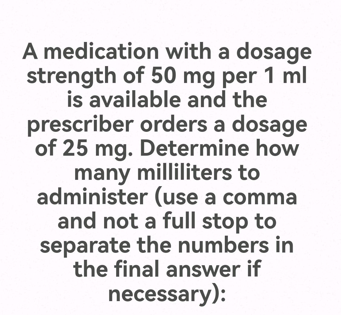 A medication with a dosage strength of 50 mg