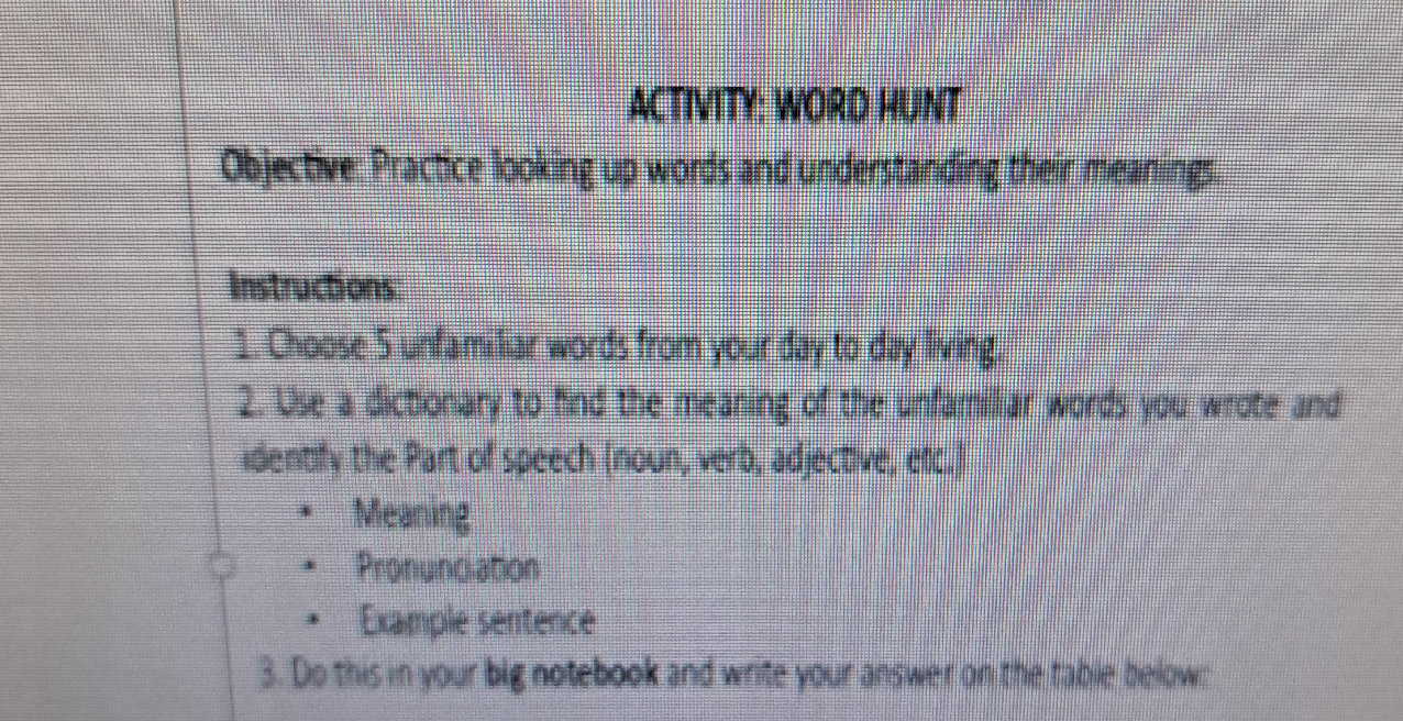 ACTIVITY: WORD HUNT Objective: Practice | StudyX