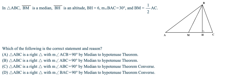 In $ ABC$, $ {BM}$ is a median, $ {BH}$ is | StudyX