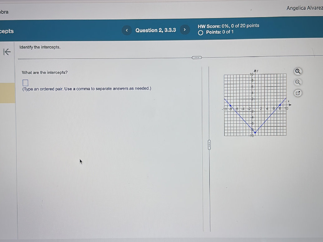 Identify the intercepts. What are the | StudyX