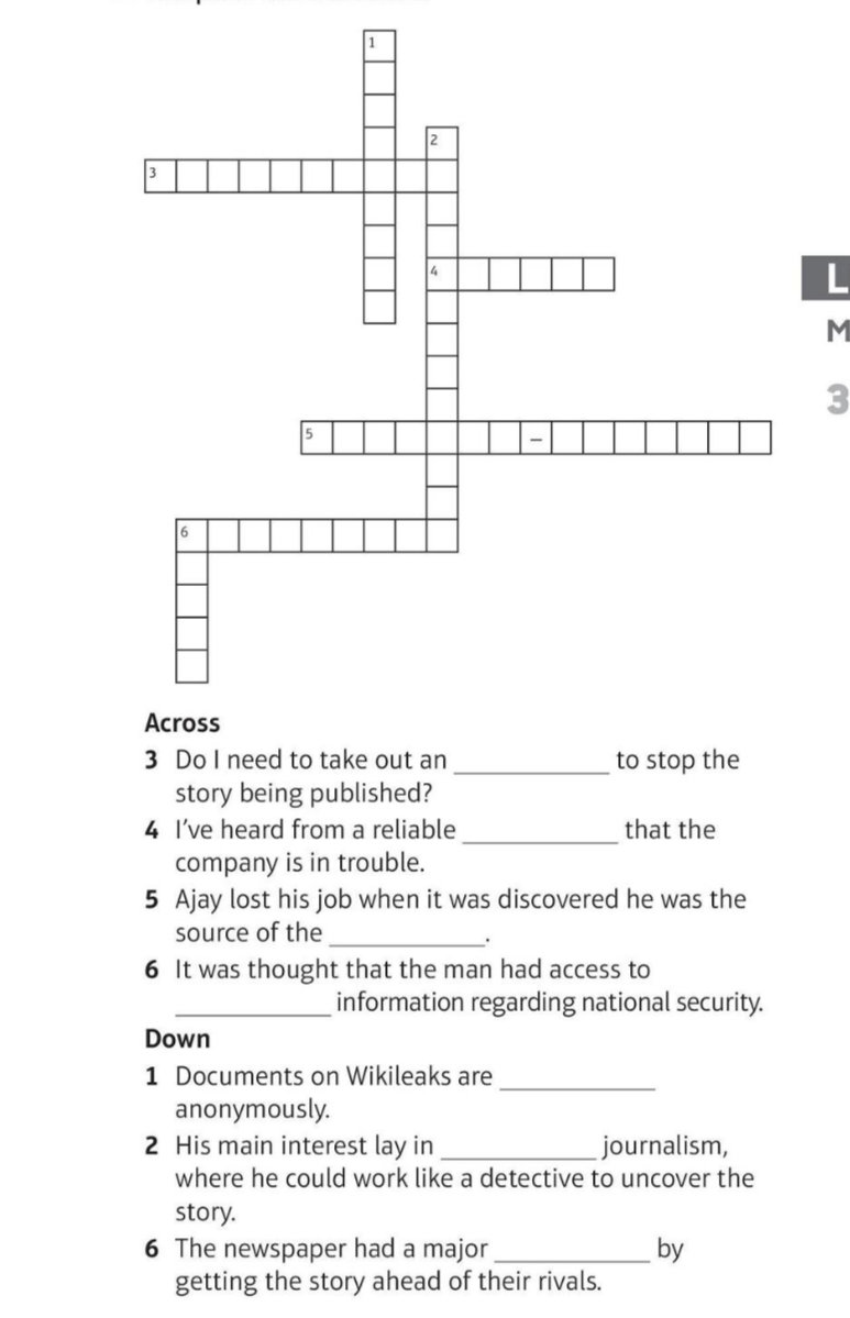 This is a crossword puzzle based on | StudyX