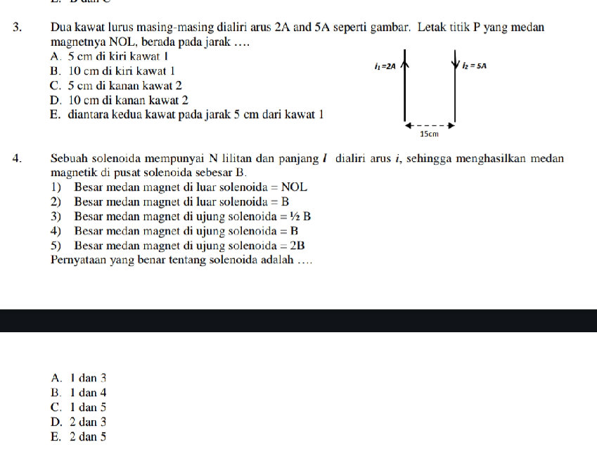 3. Dua kawat lurus masing-masing dialiri | StudyX