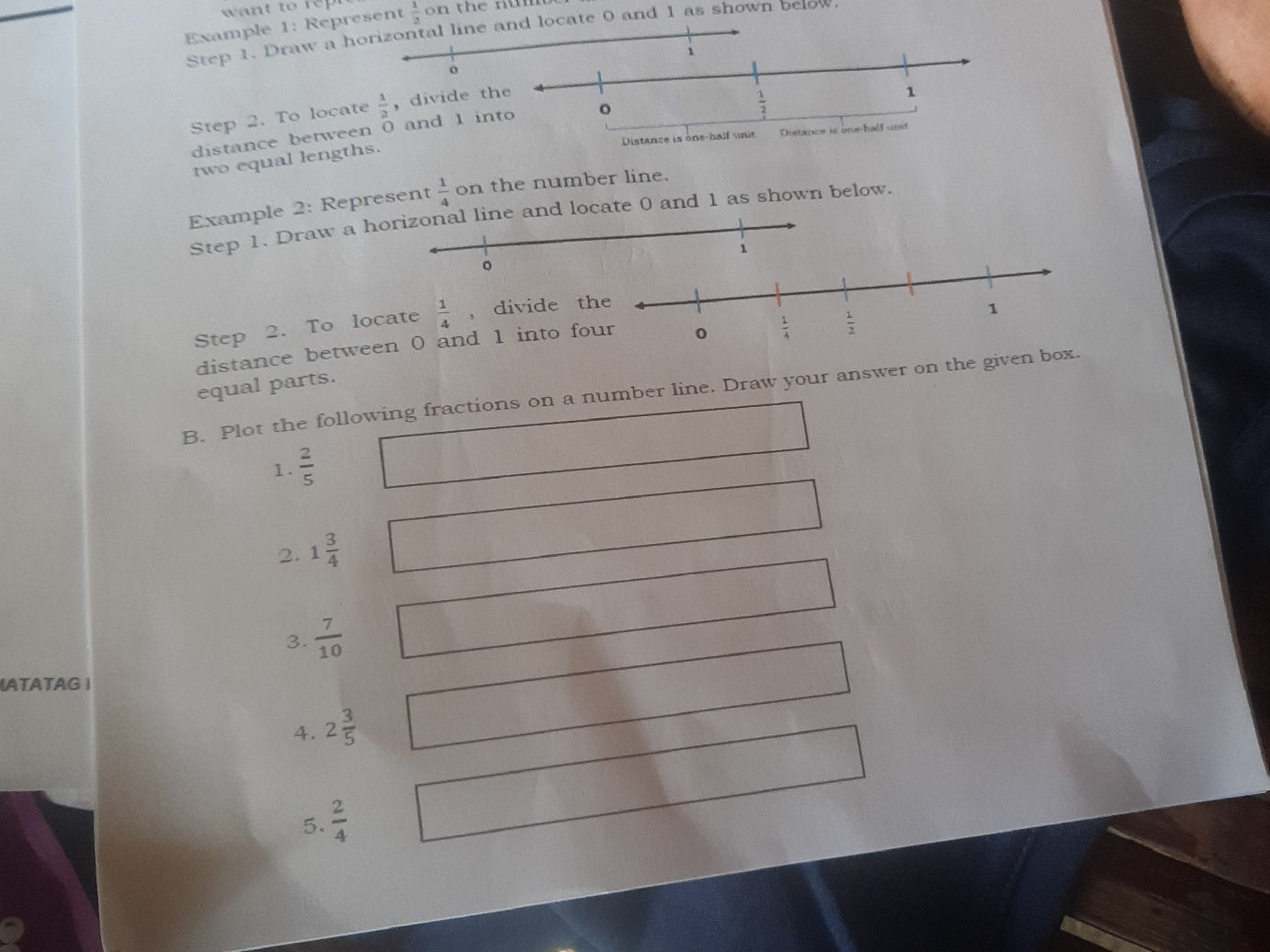 Example 1: Represent $ {1}{2}$ on the number | StudyX