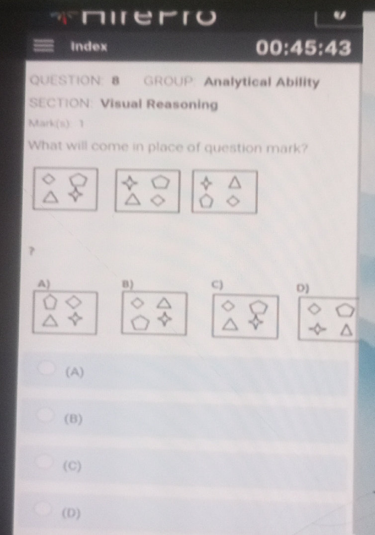 SECTION: Visual Reasoning Mark(s) 1 What | StudyX