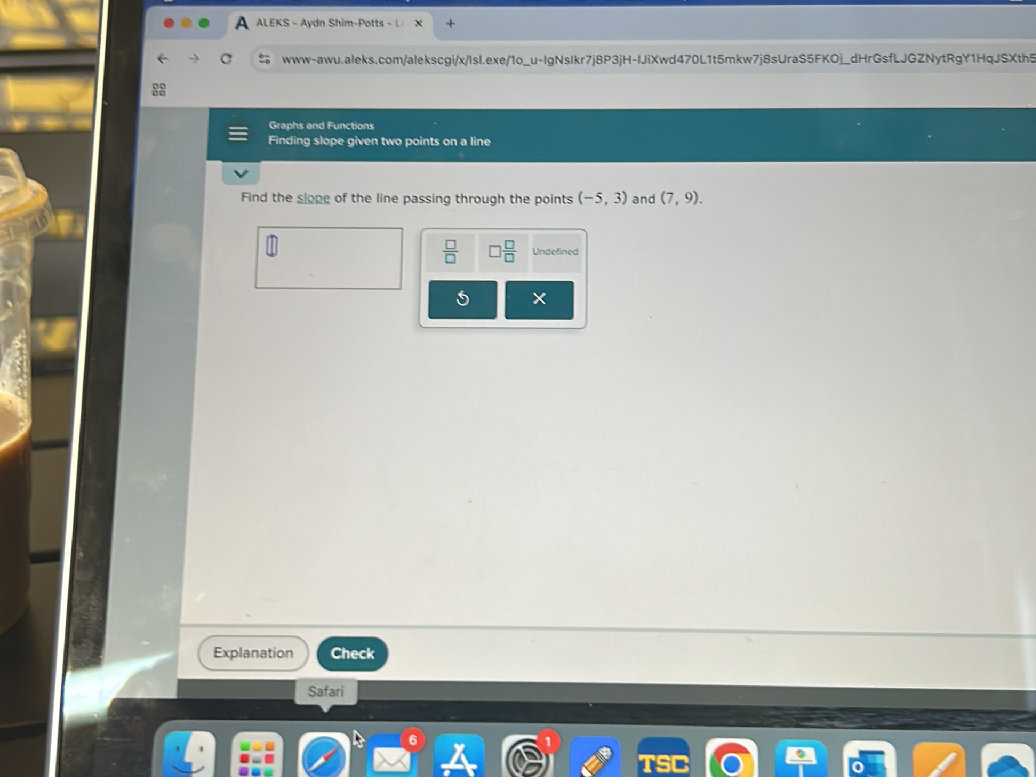 Graphs and Functions Finding slope given two | StudyX