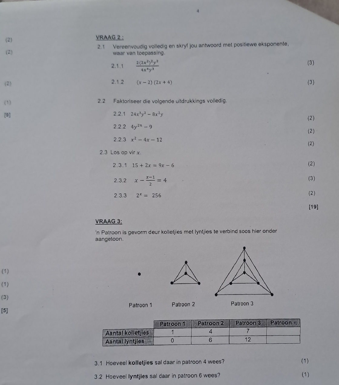 VRAAG 2: 2.1 Vereenvoudig volledig en skryf | StudyX