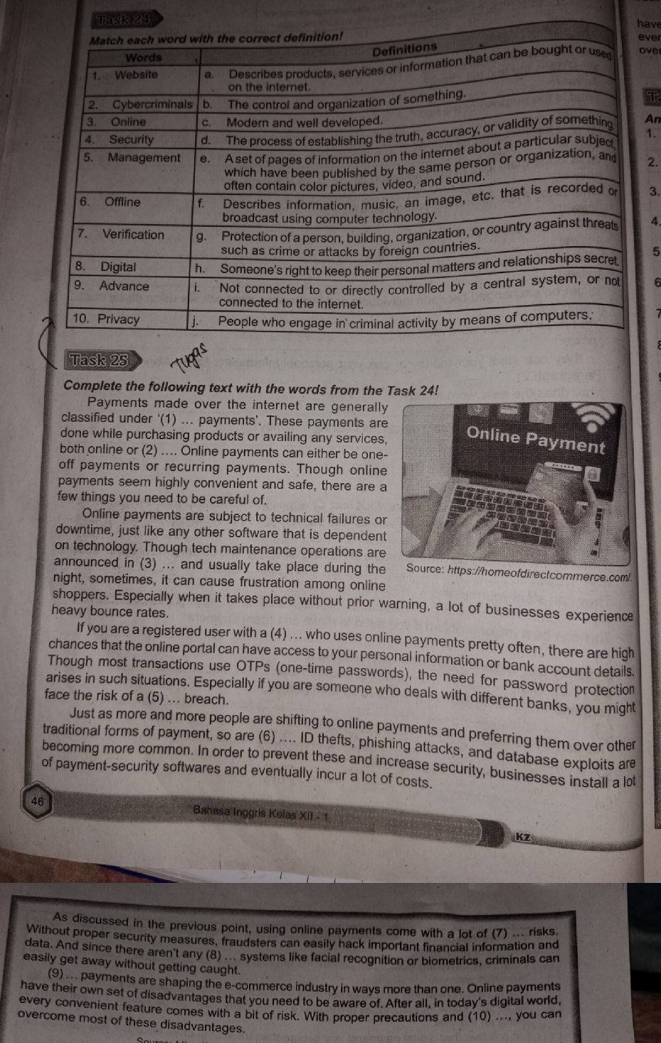 Task 24 Match each word with the correct | StudyX